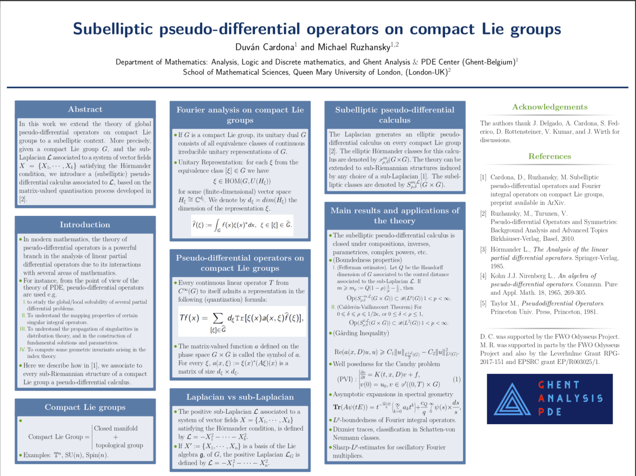 Ghent Analysis & PDE Center – Intercontinental research group in ...