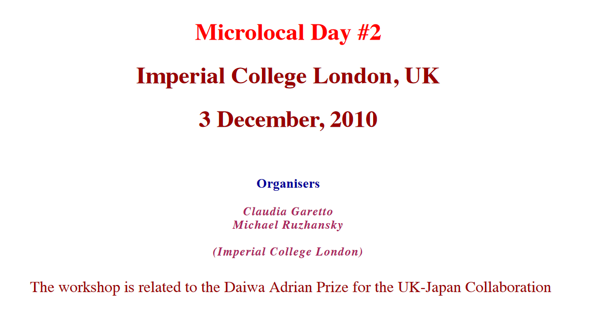 Microlocal Day #10, 3 May 2024 – Ghent Analysis & PDE Center